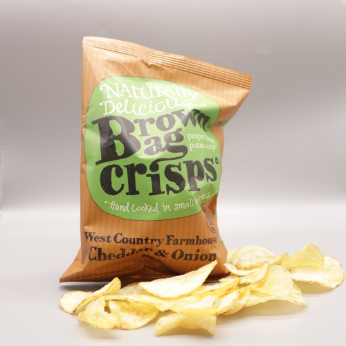 Brown Bag West Country Farmhouse Cheddar & Onion Crisps 40g